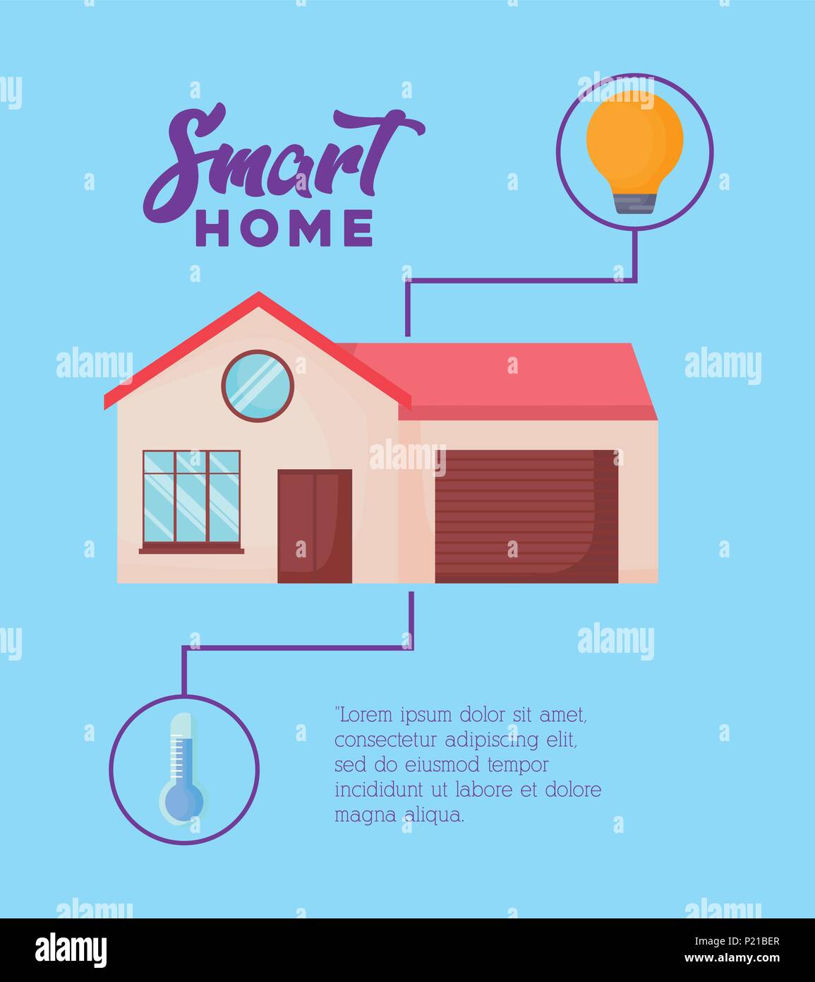 Infographic presentation of Smart home concept with bulb and ...