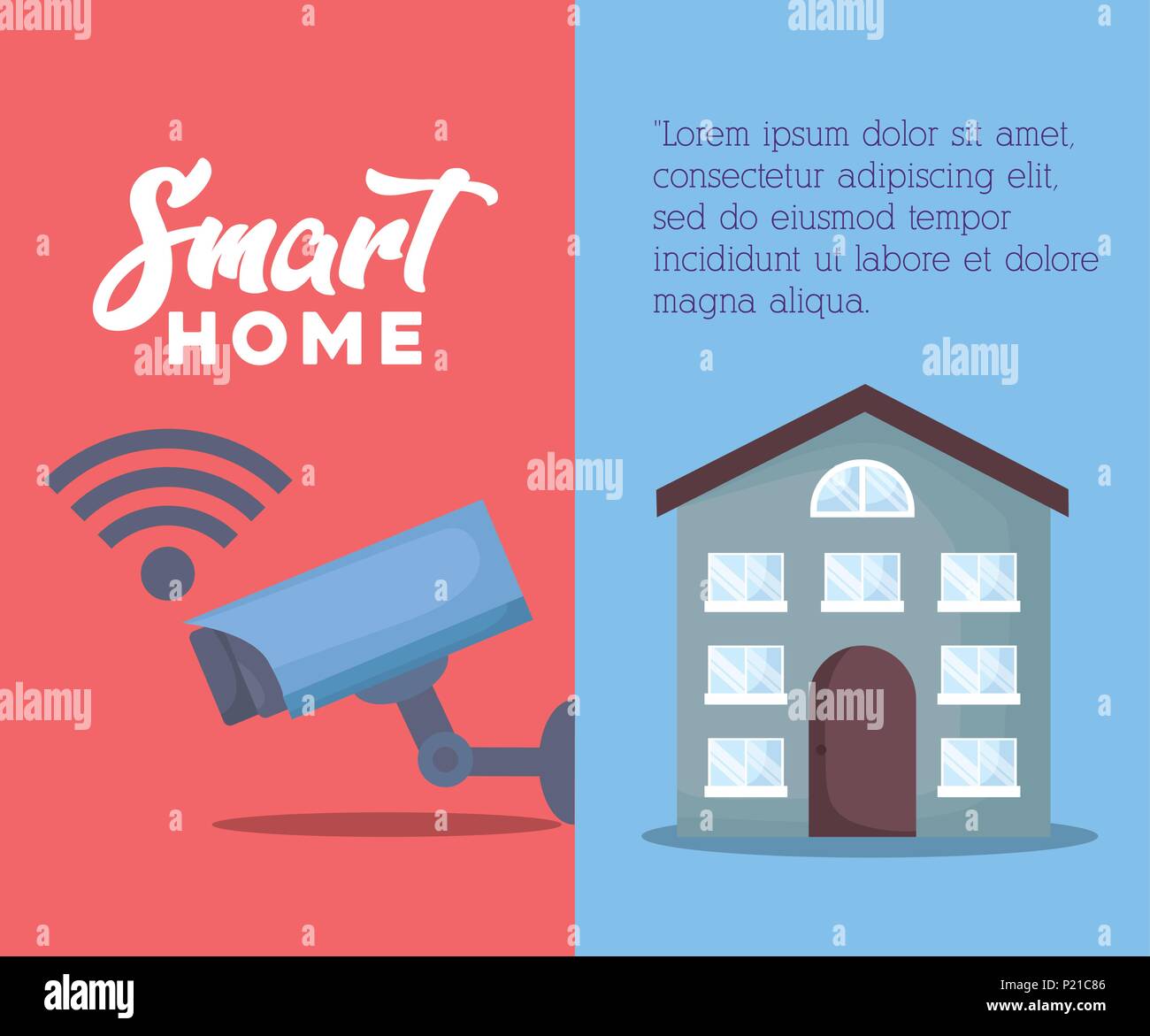 Infographic presentation of Smart home concept with security padlock ...