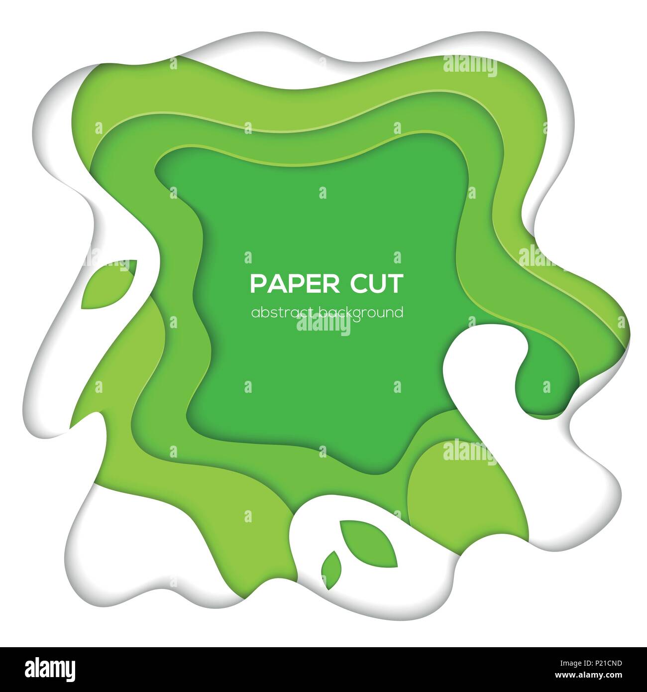 Green abstract layout - vector paper cut illustration Stock Vector ...