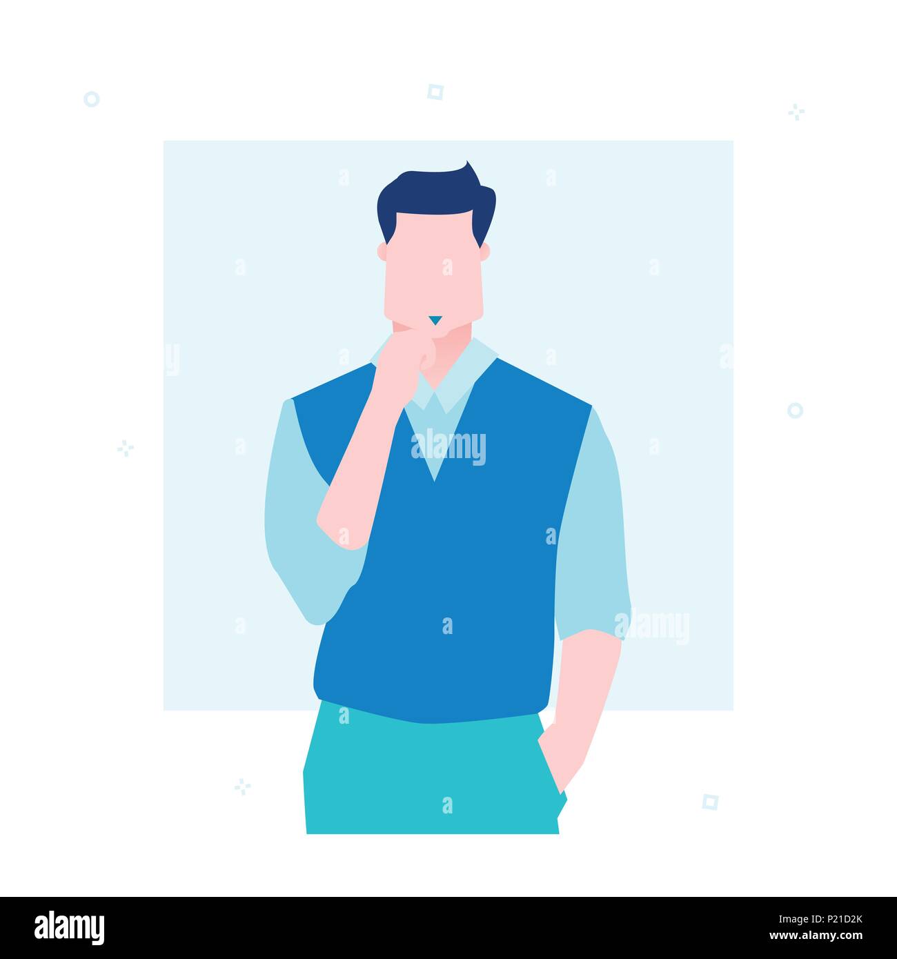 Businessman thinking - flat design style illustration Stock Vector ...