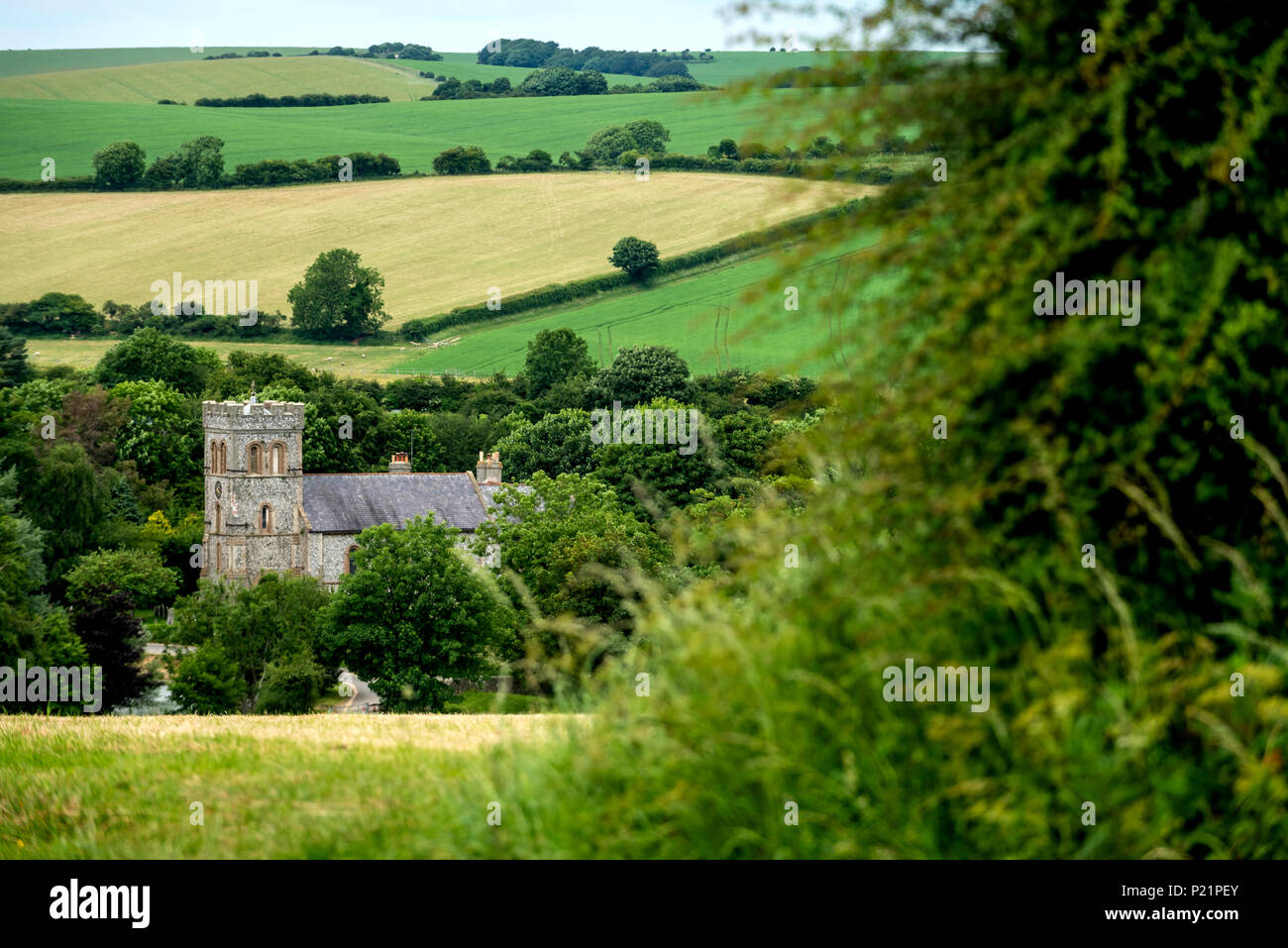 St Laurence Church, Falmer, Brighton Stock Photo - Alamy
