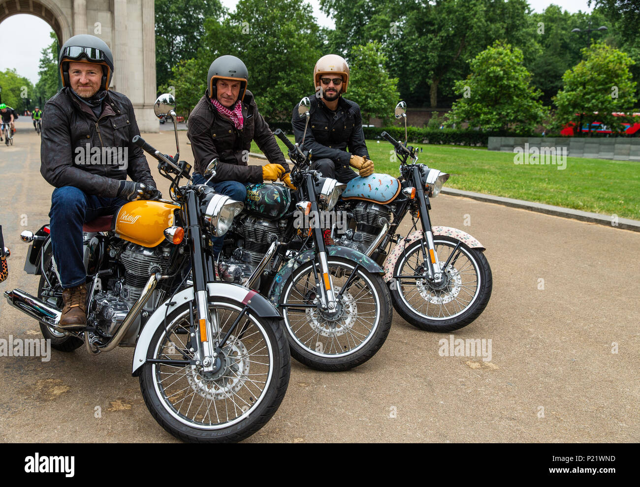 Michael mann riding the belstaff bike hi-res stock photography and ...