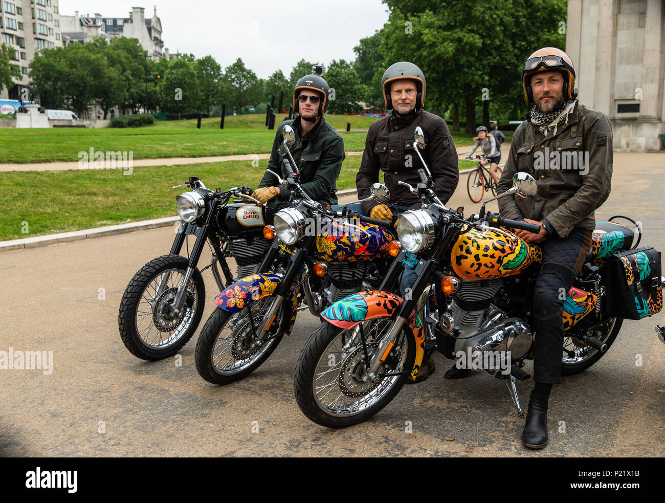 (Left to right) Hugh Francis Anderson riding the Krazy Horse bike ...