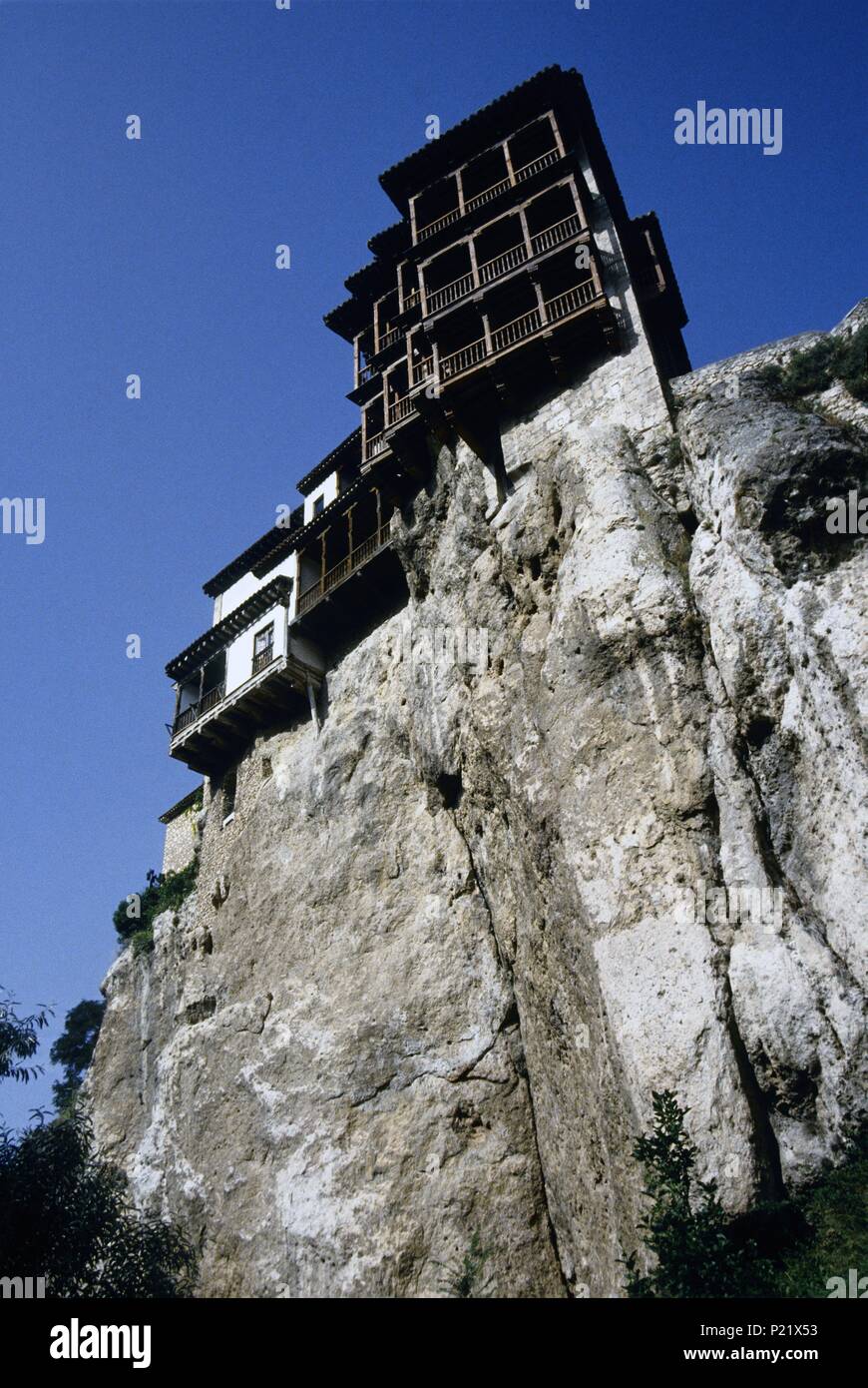 "casas colgantes" ("hanging houses") at the Huécar river gorge / defile ...