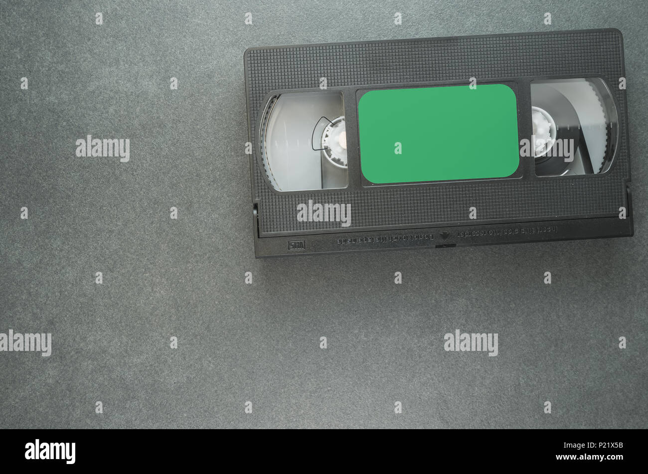 VHS compact magnetic tape analog recording cassette - top view Stock ...