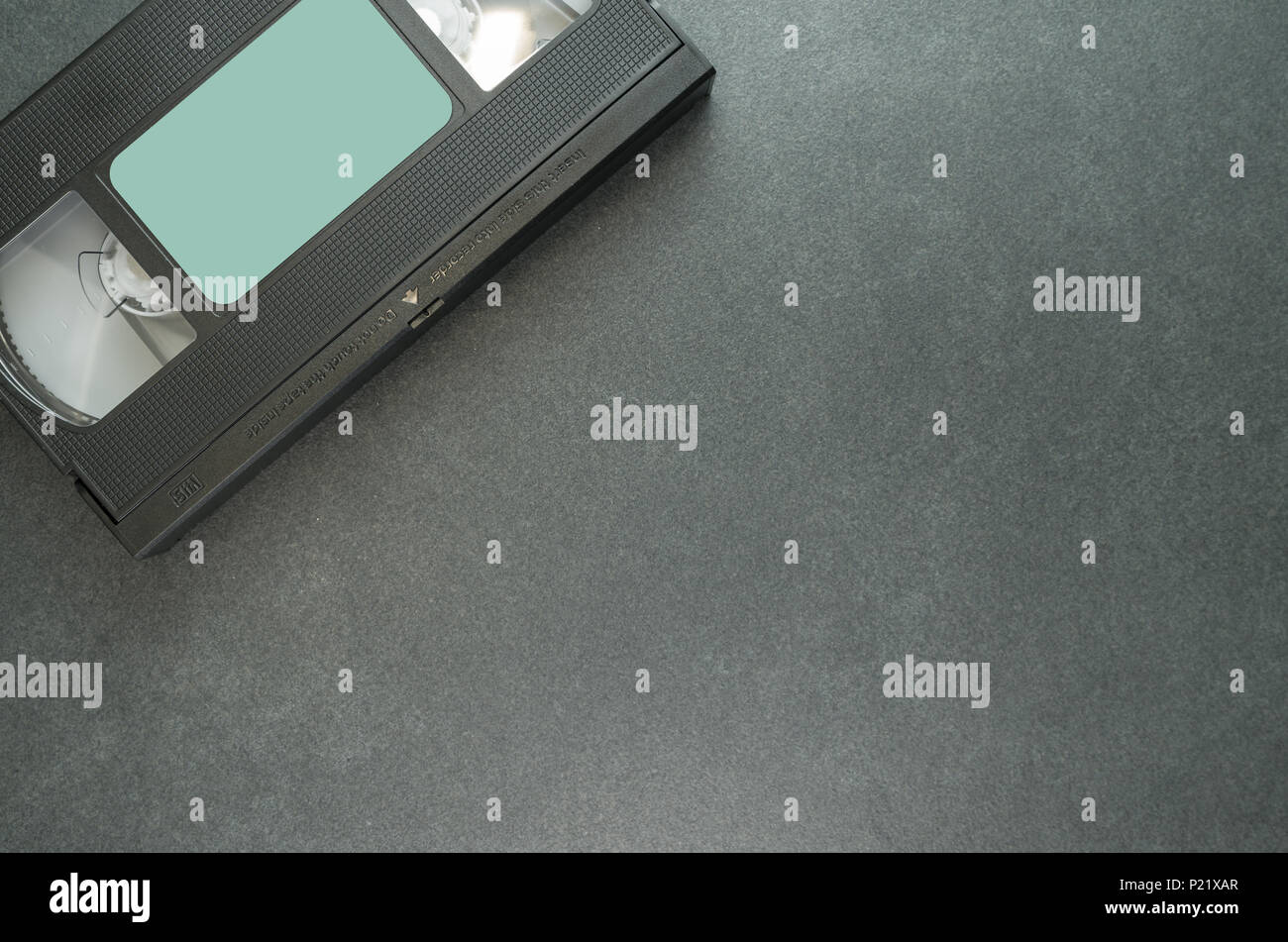 VHS compact magnetic tape analog recording cassette - top view Stock ...