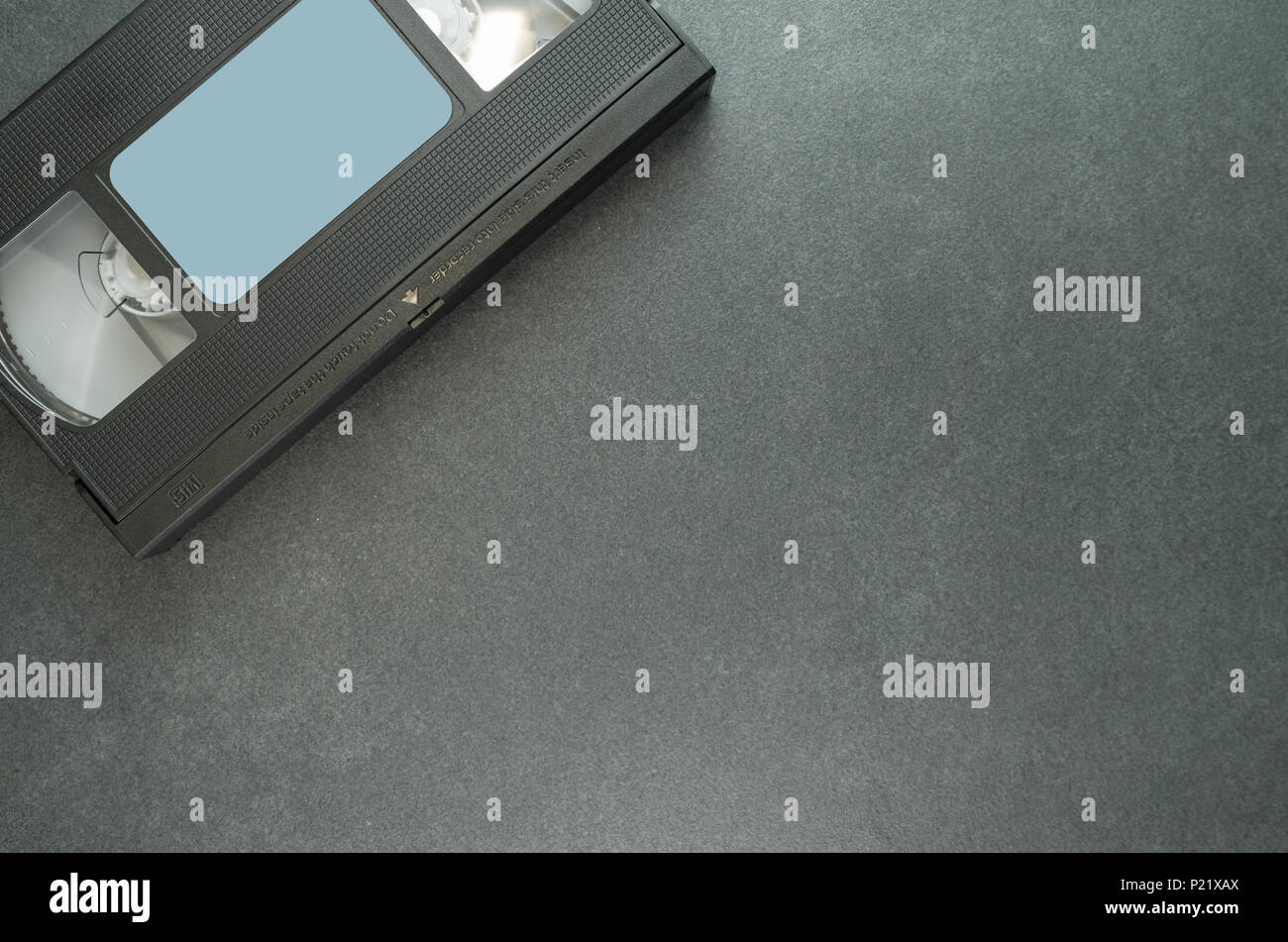 VHS compact magnetic tape analog recording cassette - top view Stock ...