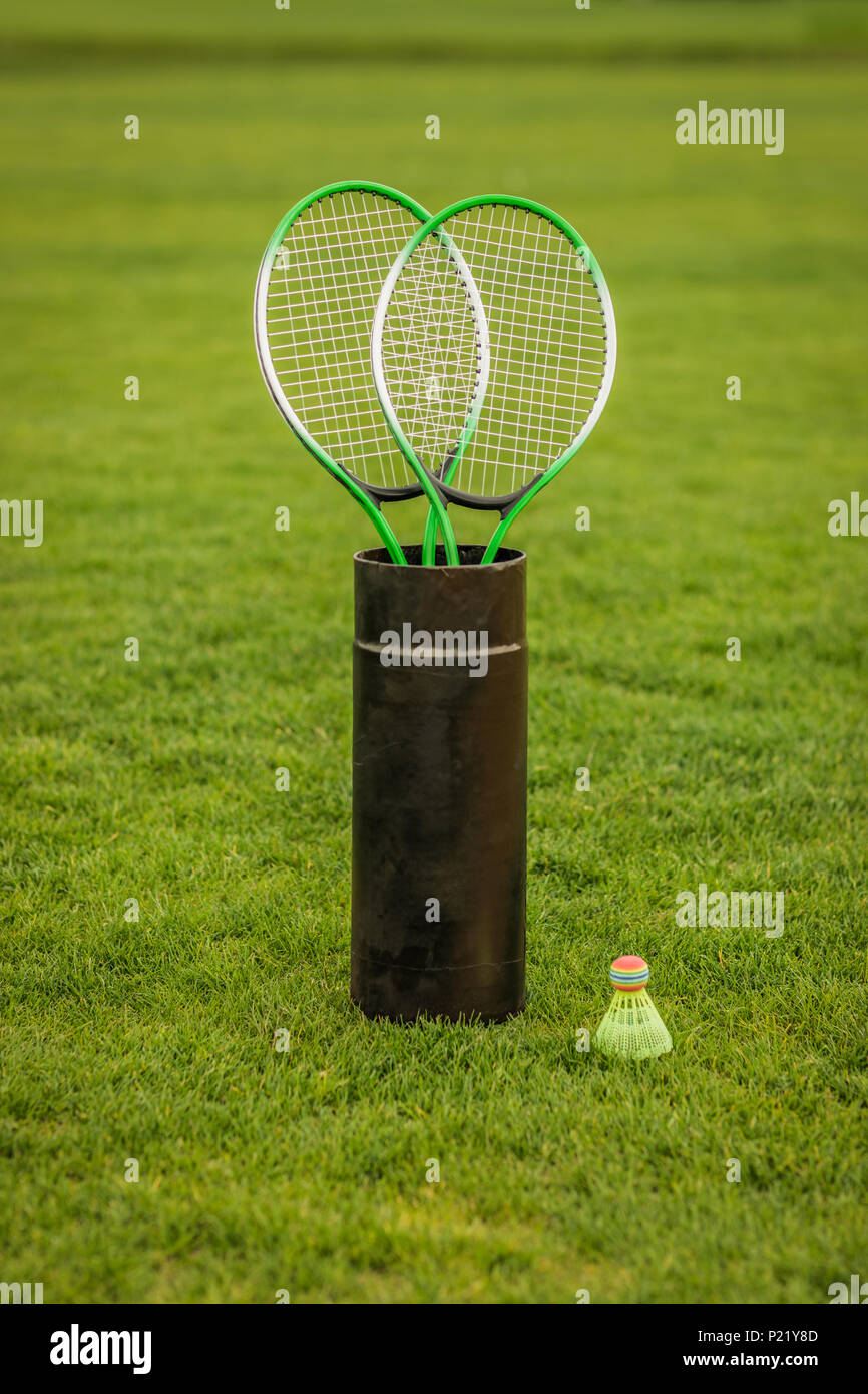 Shuttlecock in grass hi-res stock photography and images - Alamy