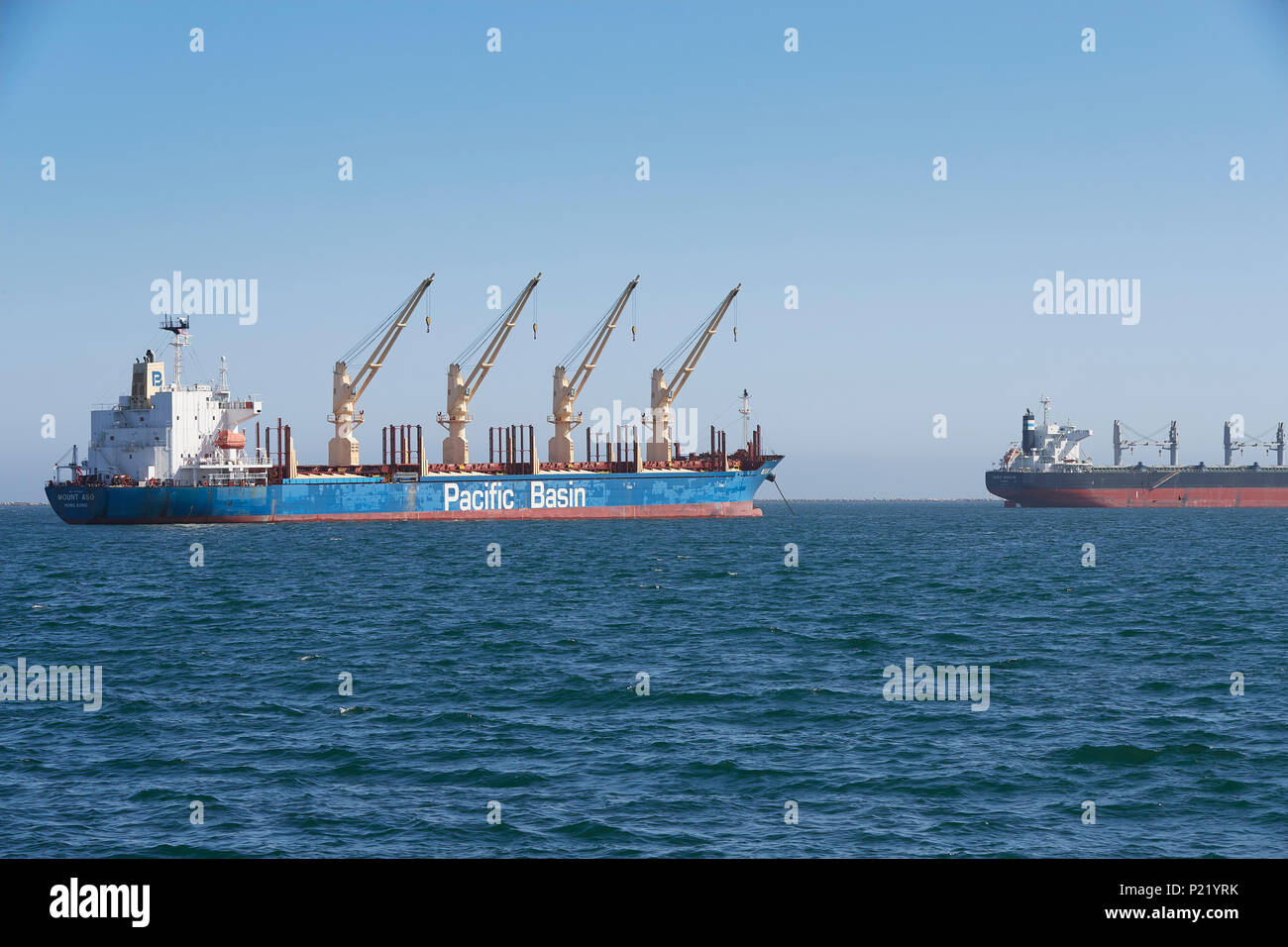 Pasific Basin Cargo Ship, MOUNT ASO, At Anchor In The Port OF Long ...