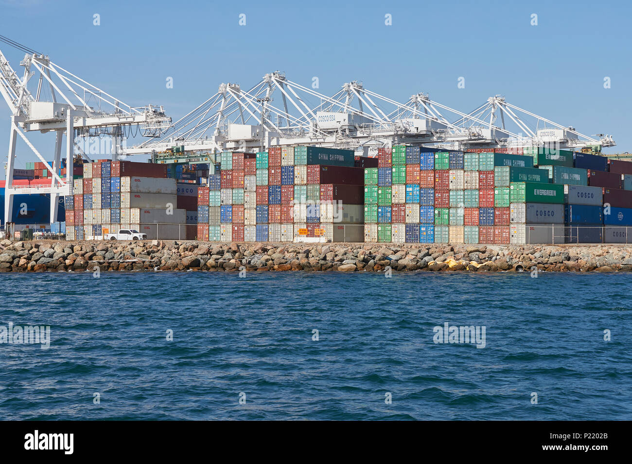 The Long Beach Container Terminal, Los Angeles, California, USA Stock ...