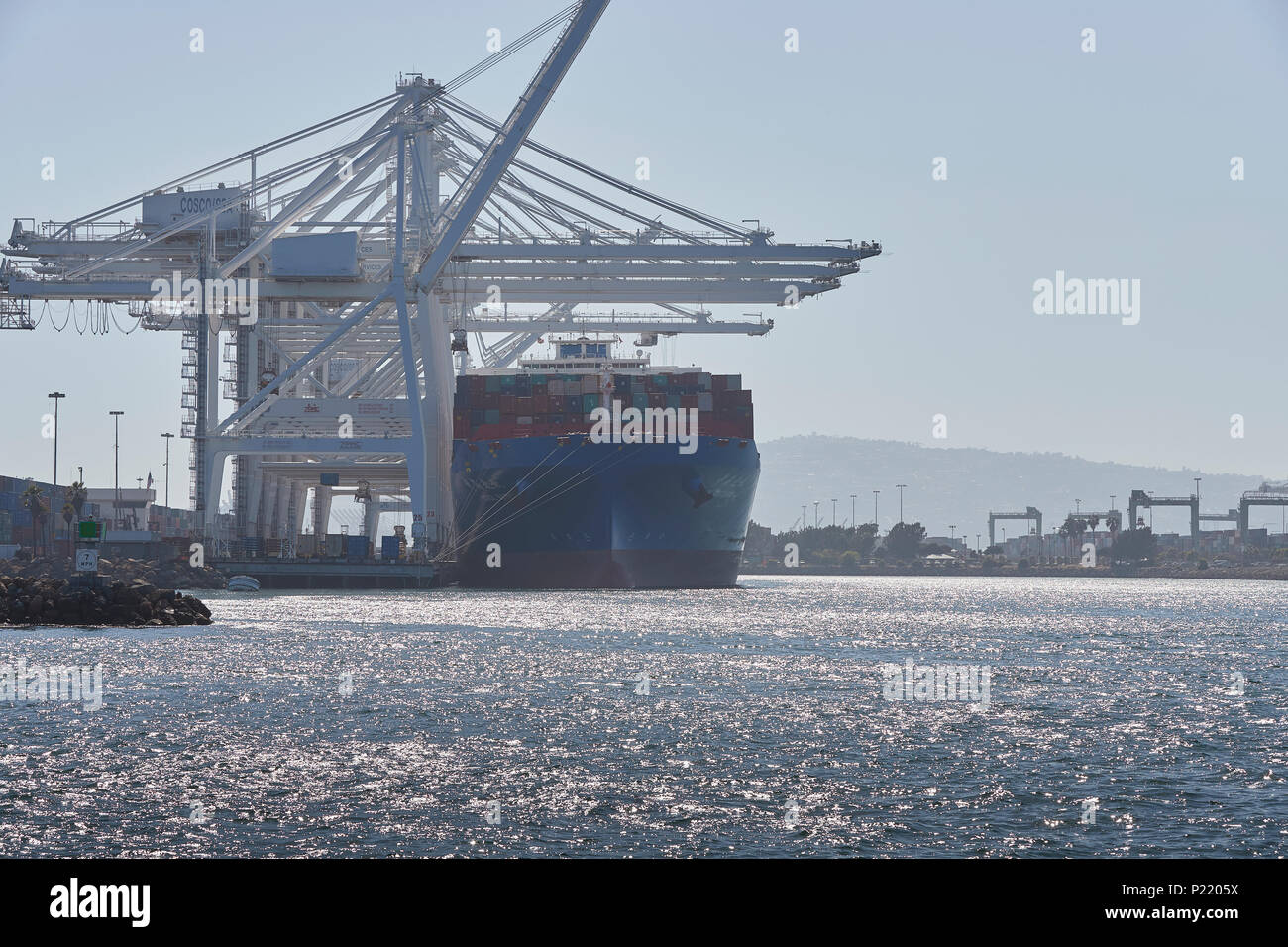 COSCO SHIPPING Container Ship Loading And Unloading In The Long Beach ...