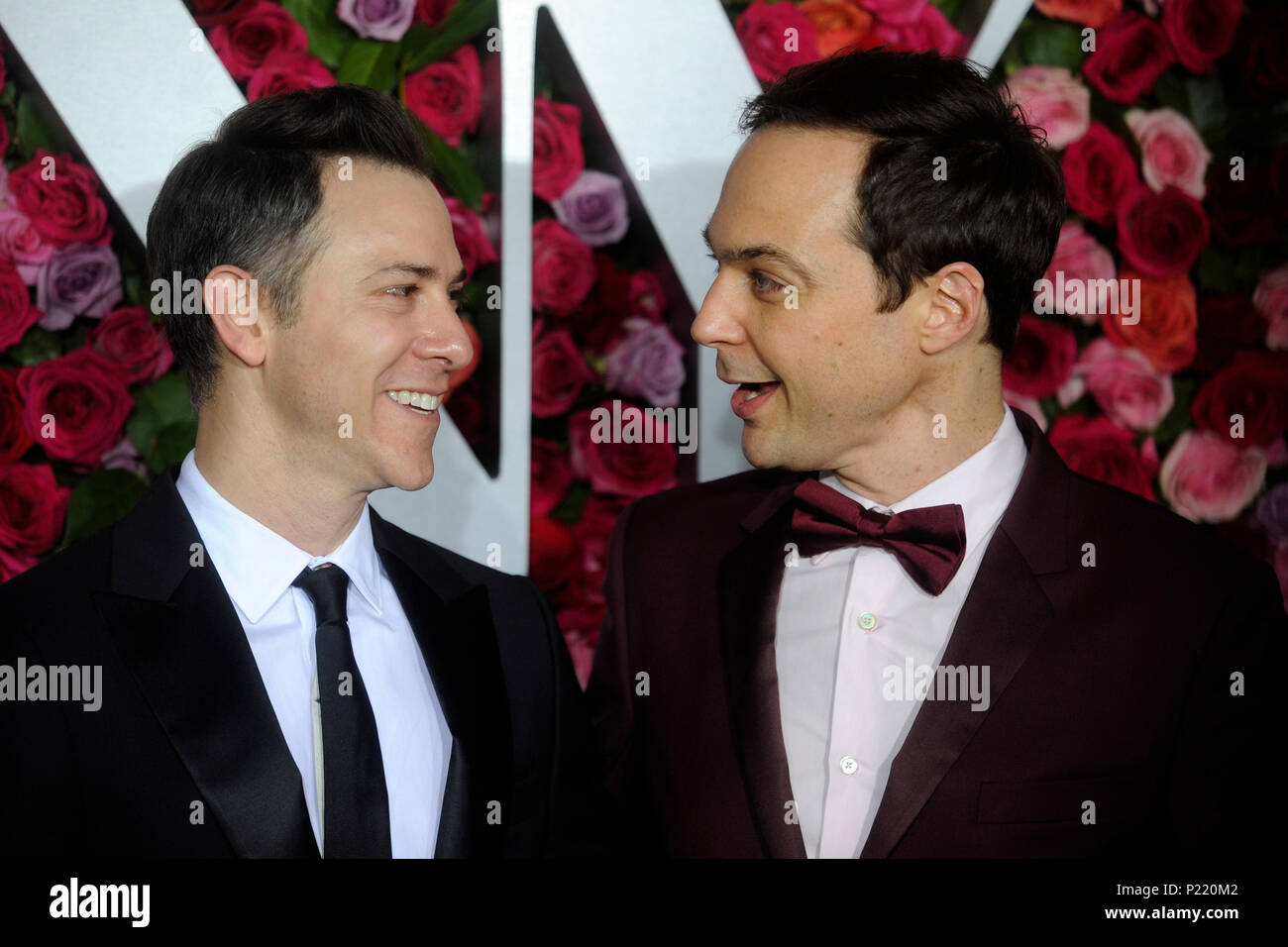 Jim Parsons and his husband Todd Spiewak attending the 72nd Annual Tony ...