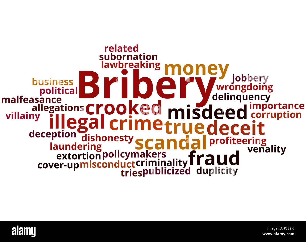 Bribery, word cloud concept on white background Stock Photo - Alamy