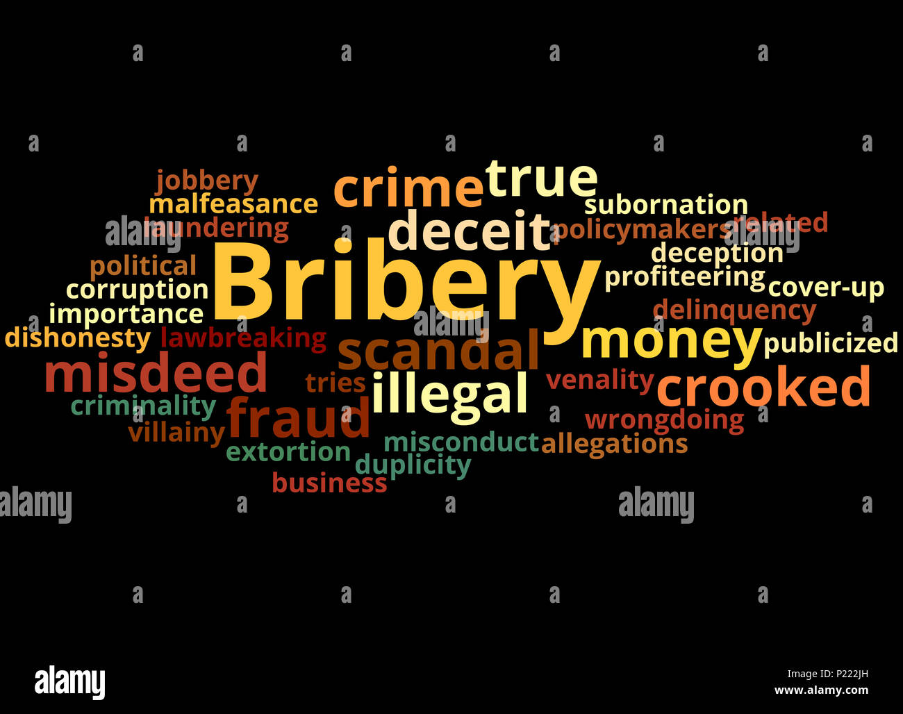 Bribery, word cloud concept on white background Stock Photo - Alamy