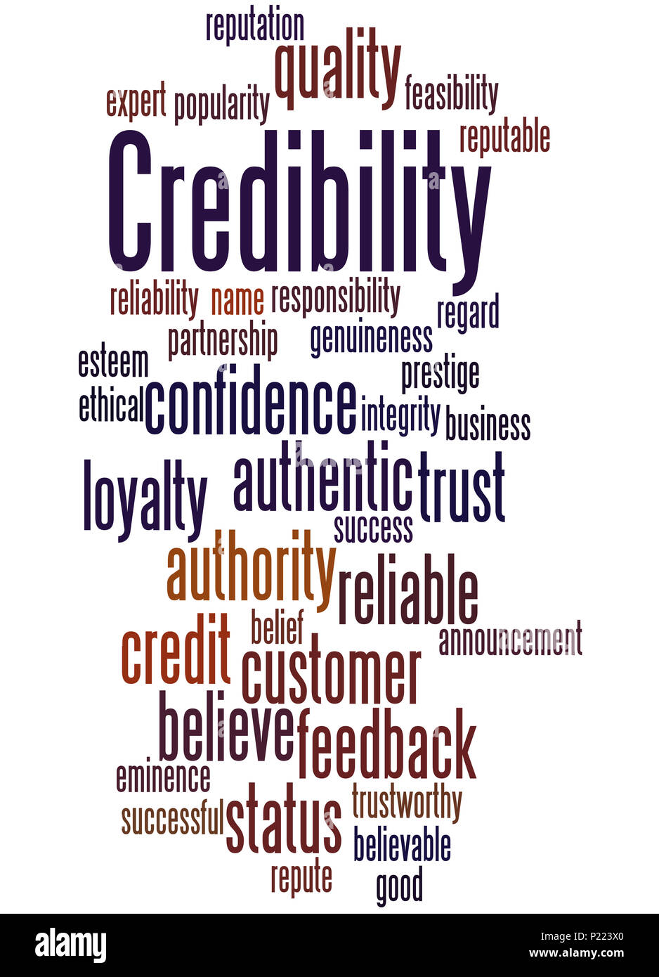 Credibility, word cloud concept on white background Stock Photo - Alamy
