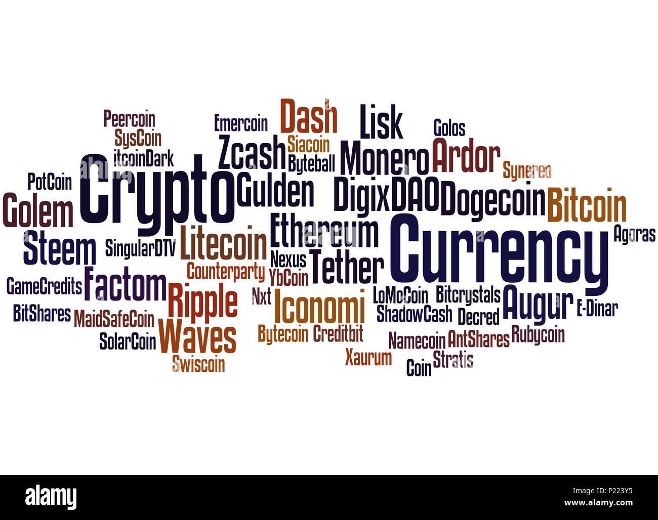Crypto-Currency, word cloud concept on white background Stock Photo - Alamy