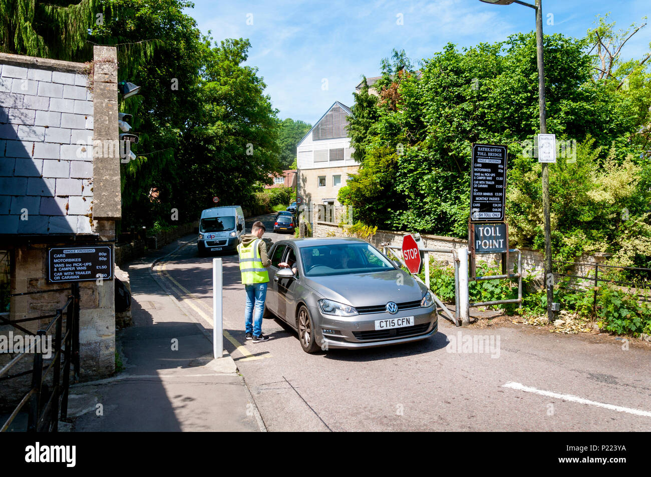 Traffic crossing the River Avon at Batheaston Toll Bridge Stock Photo ...