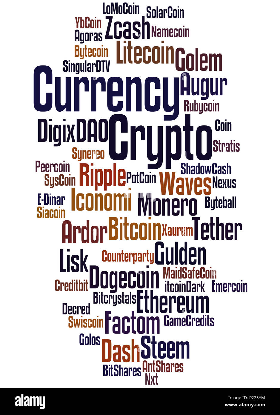 Crypto-Currency, word cloud concept on white background Stock Photo - Alamy