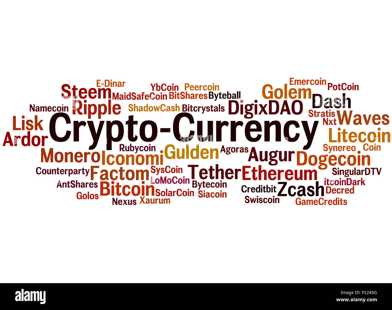 Crypto-Currency, word cloud concept on white background Stock Photo - Alamy