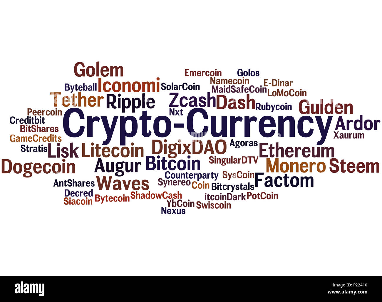 Crypto-Currency, word cloud concept on white background Stock Photo - Alamy