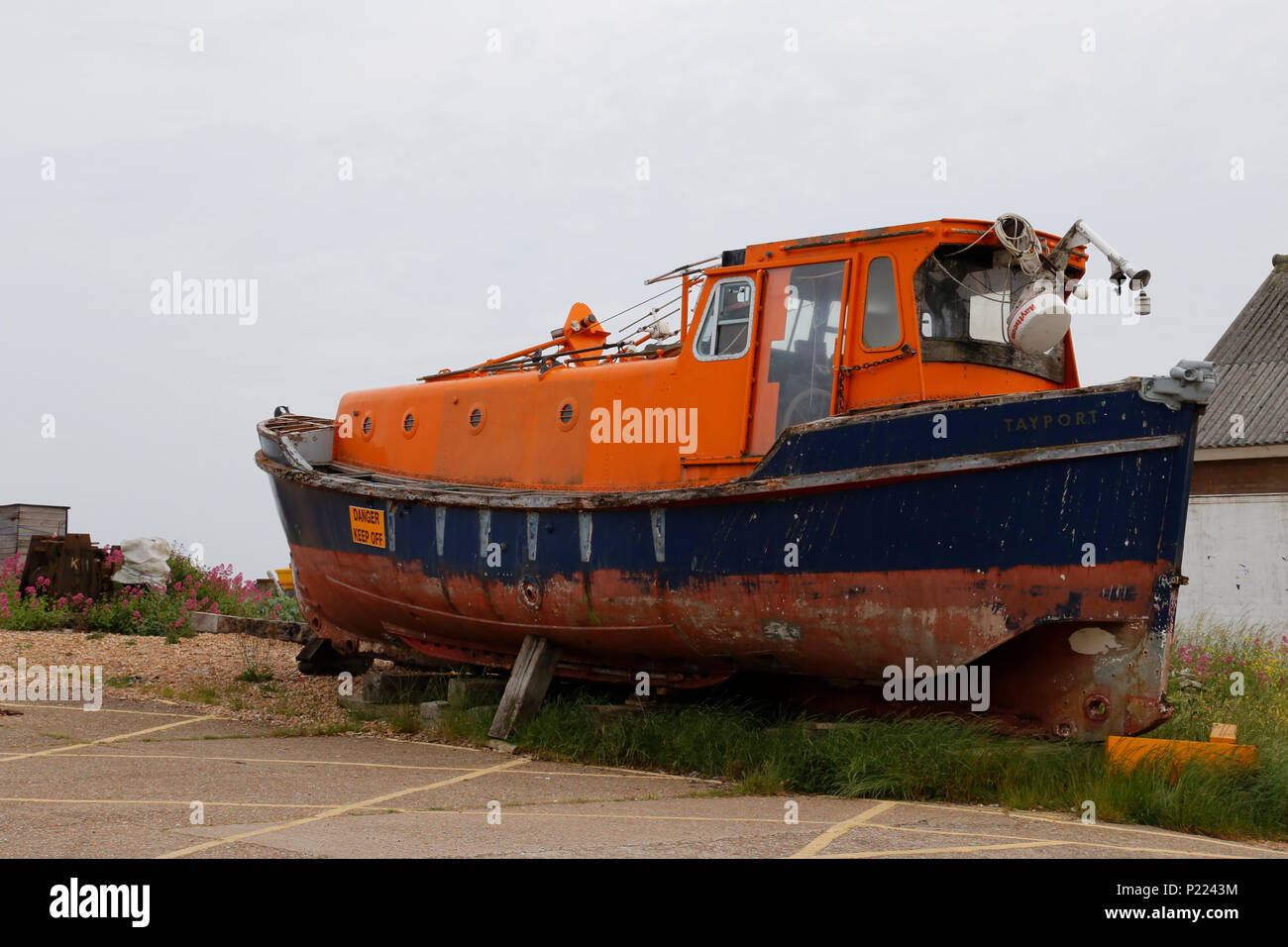 Old Lifeboat on beach Stock Photo - Alamy
