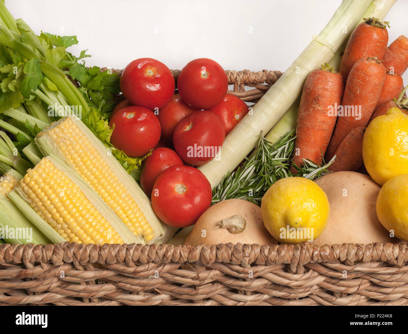Basket of fresh vegetables Stock Photo - Alamy