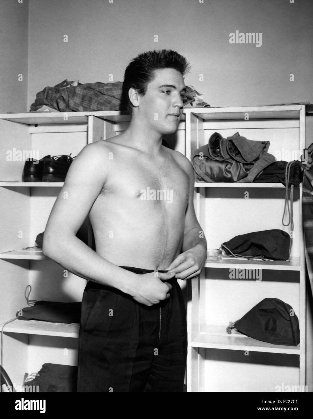 The American singer Elvis Presley at the beginning of his military ... The American singer Elvis Presley at the beginning of his military ...
