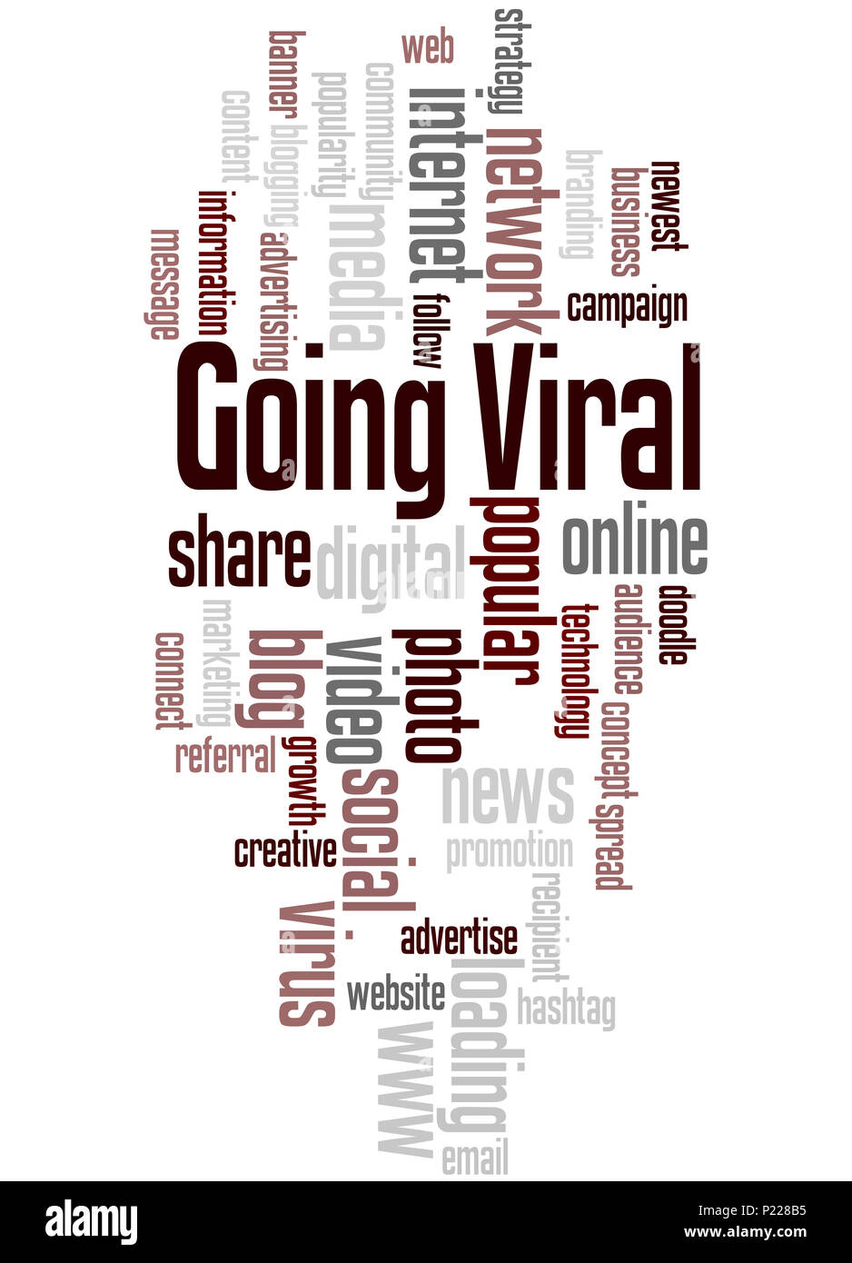 Going viral, word cloud concept on white background Stock Photo - Alamy