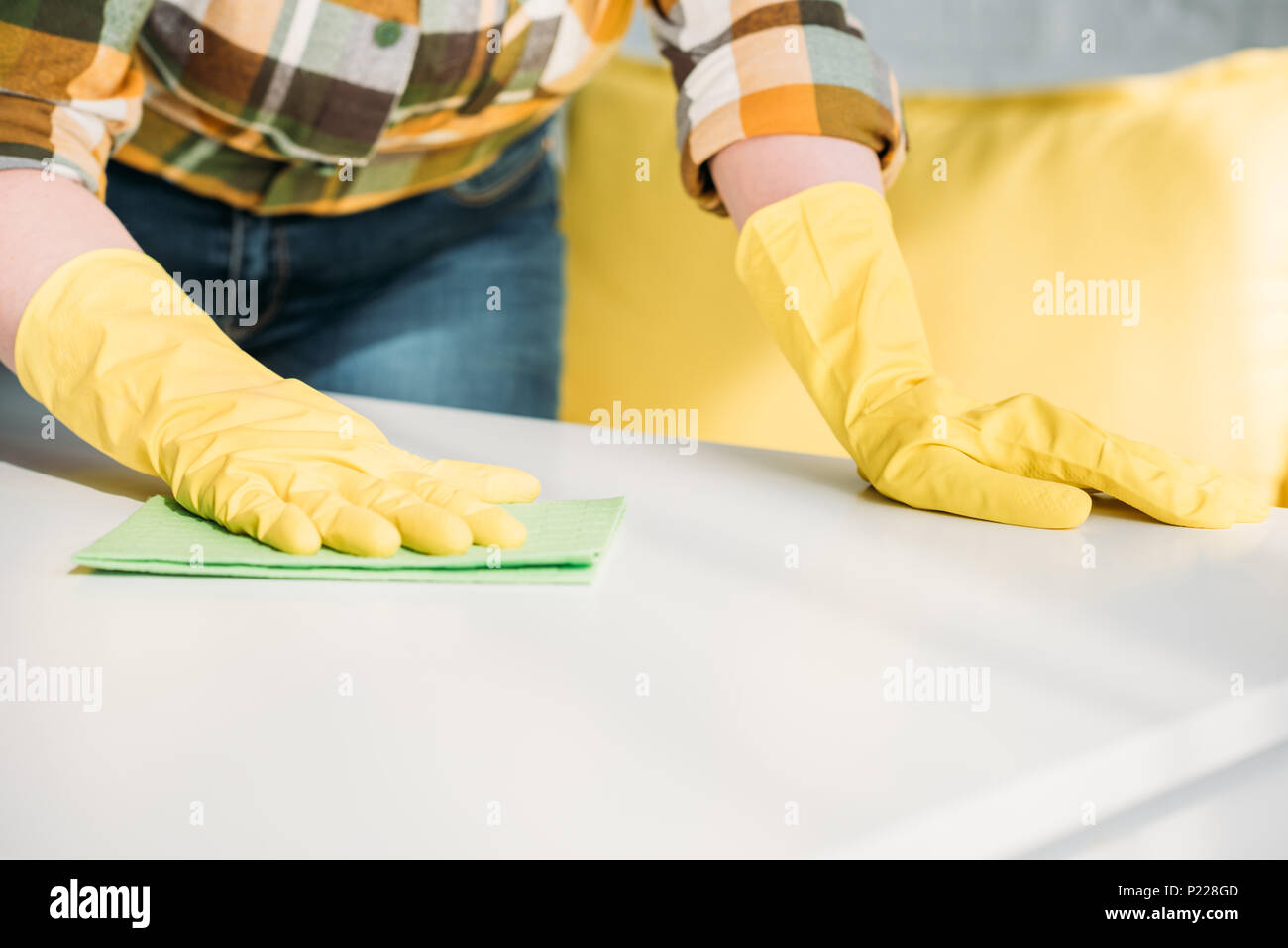 Woman dusting hands hi-res stock photography and images - Alamy