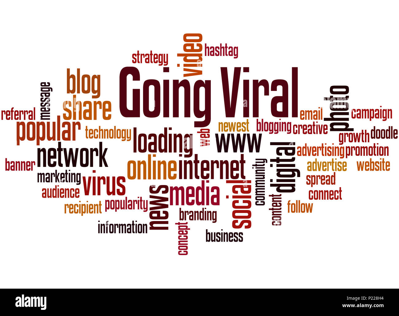Going viral, word cloud concept on white background Stock Photo - Alamy