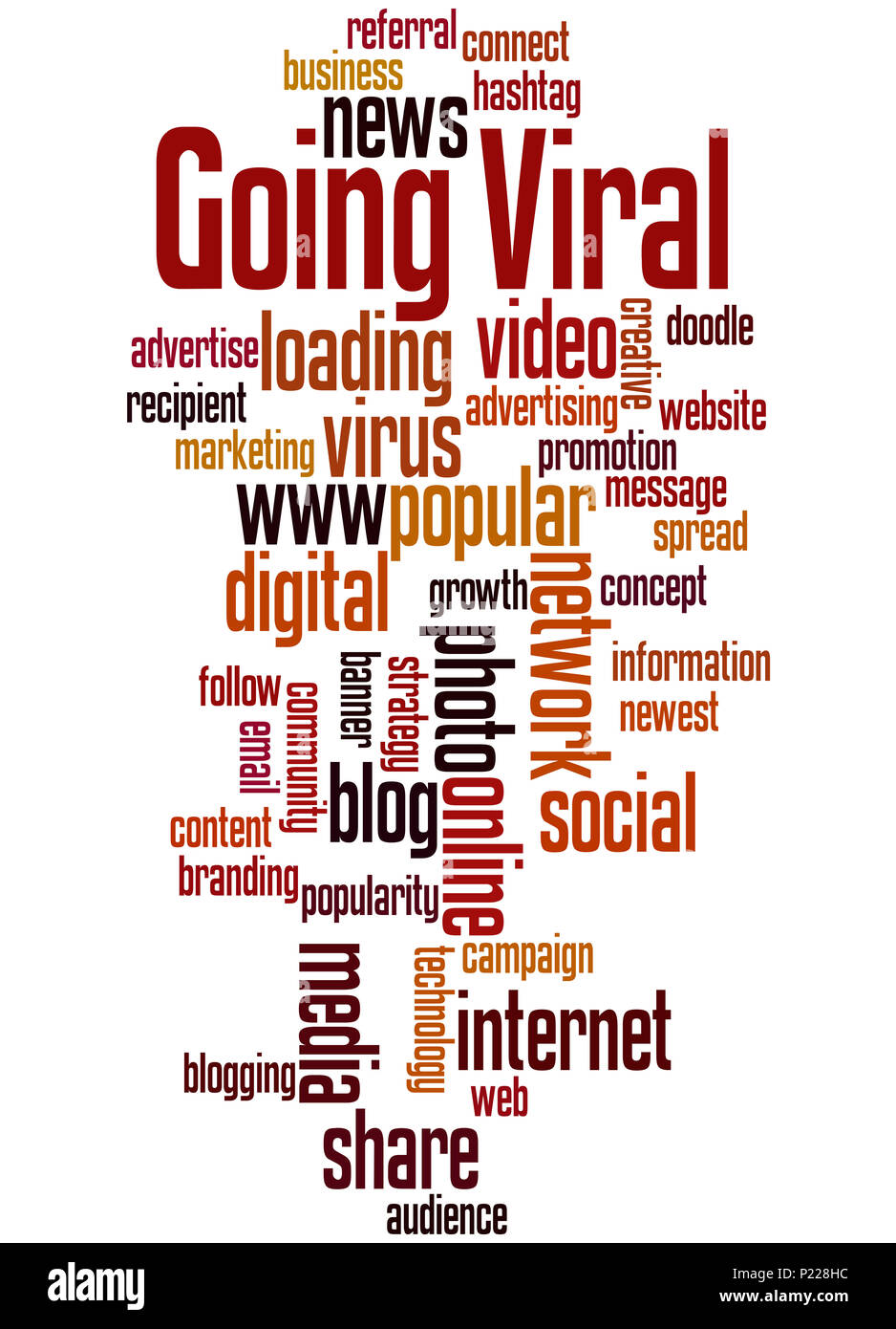 Going viral, word cloud concept on white background Stock Photo - Alamy