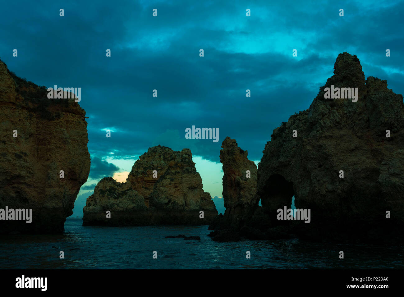 Amazing and unique cliffs formation with sea arches, grottos and ...