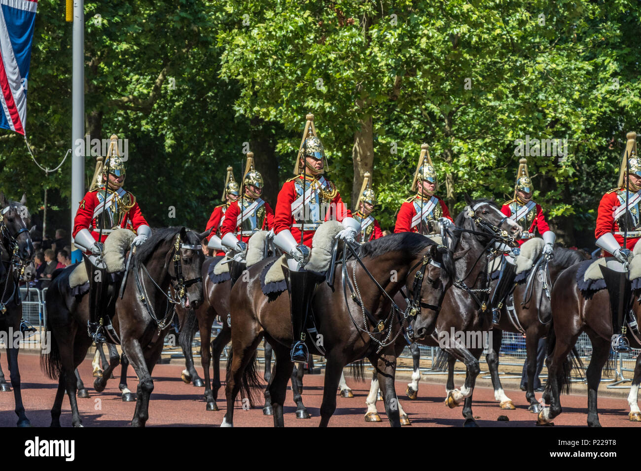 Soldiers of The Life Guards on horseback, making their way along The ...