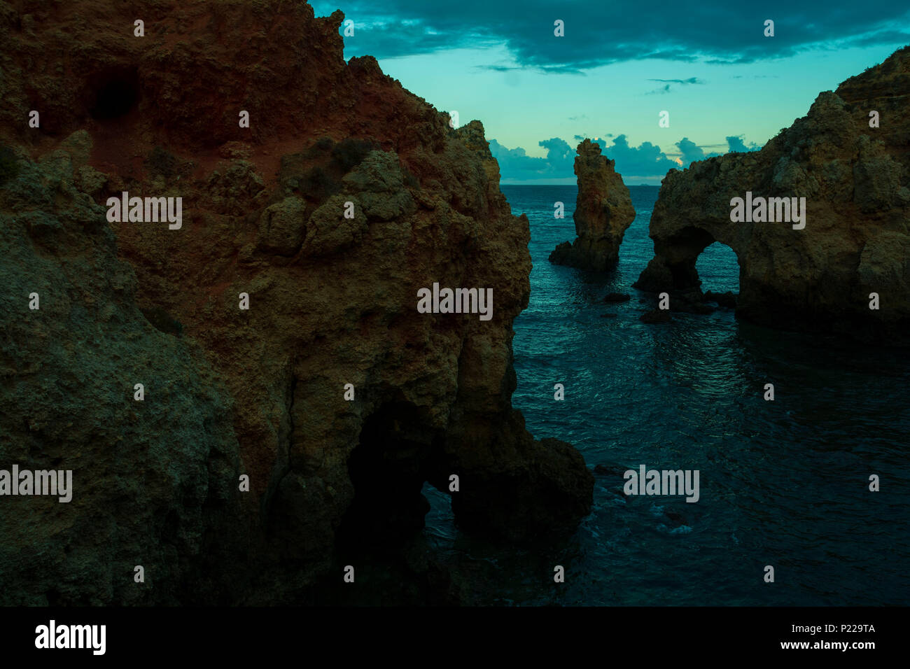 Amazing and unique cliffs formation with sea arches, grottos and ...