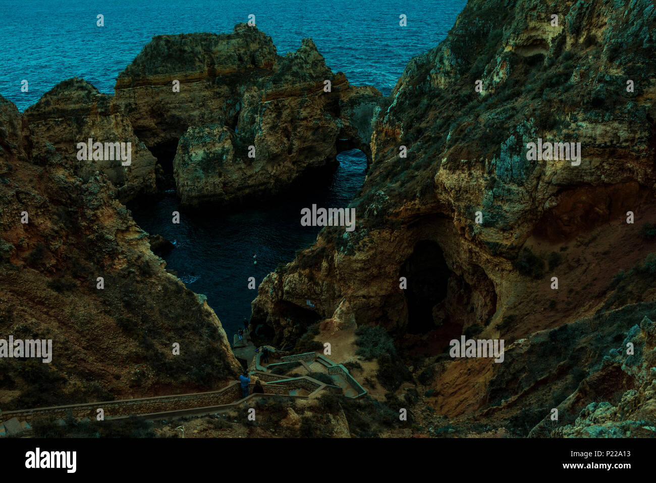 Amazing and unique cliffs formation with sea arches, grottos and ...