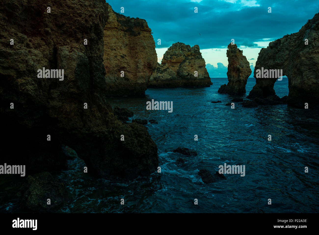 Amazing and unique cliffs formation with sea arches, grottos and ...