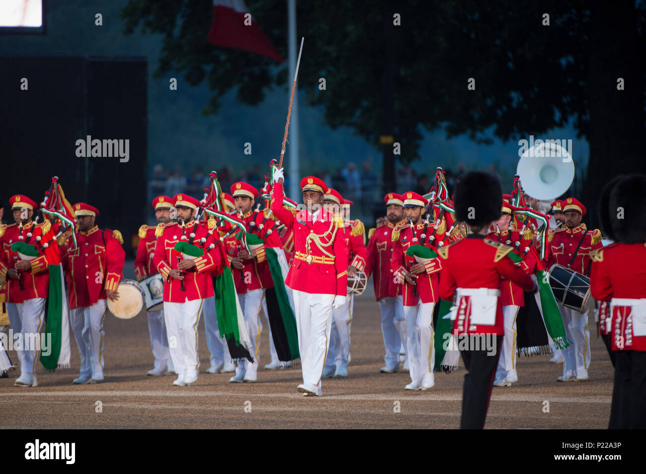 7 June 2018, London, UK. British Army Beating Retreat evening military ...