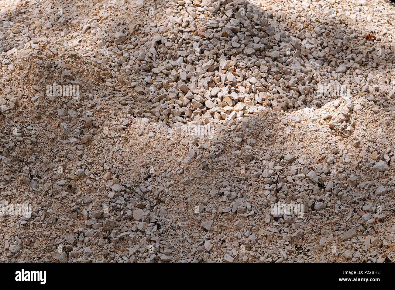 limestone gravel on great heap lying at construction site Stock Photo ...