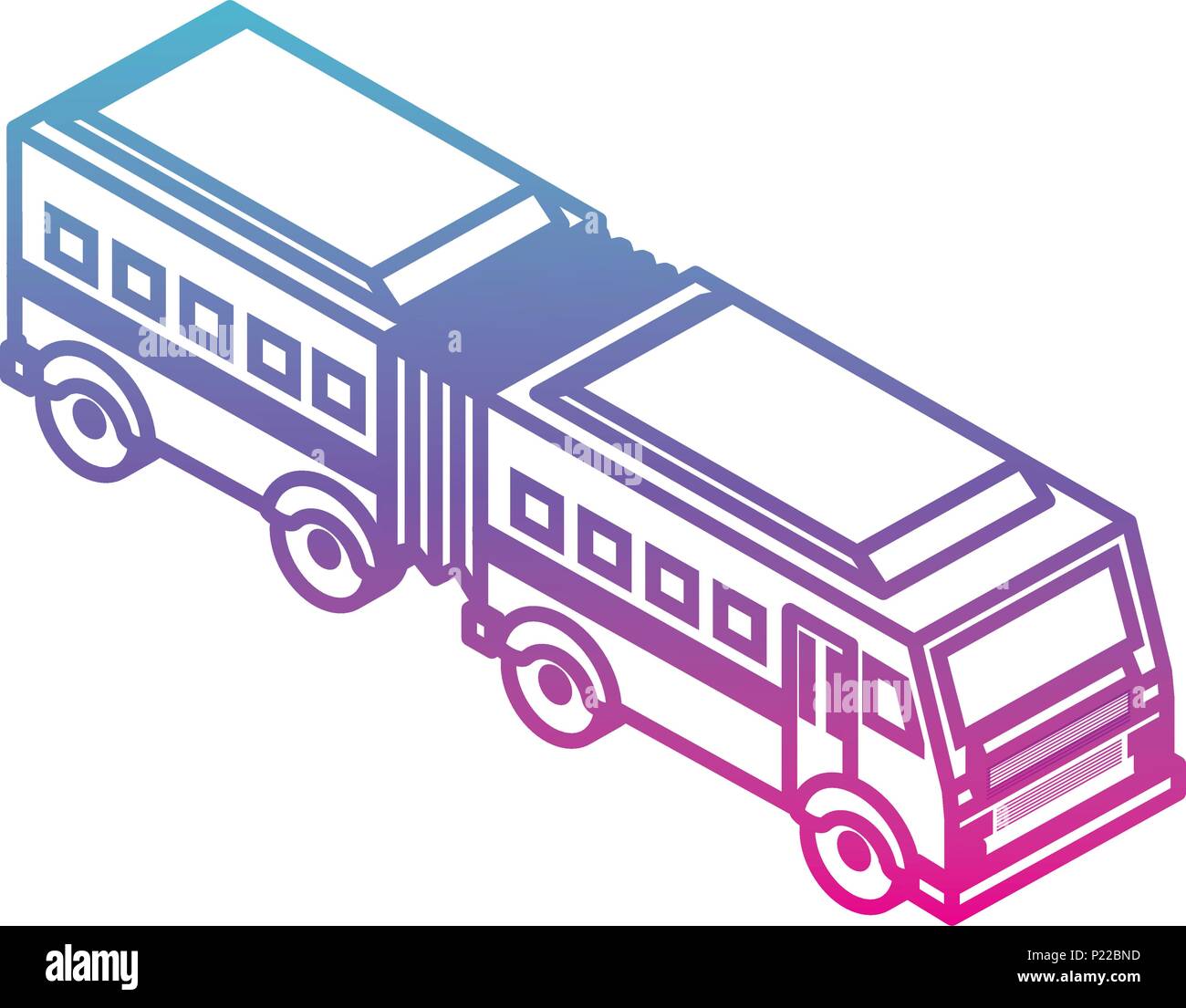 articulated bus transport isometric icon vector illustration design ...