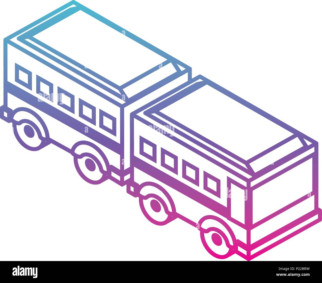 articulated bus transport isometric icon vector illustration design ...