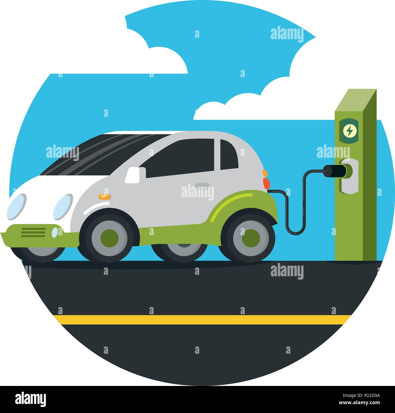 Electric cars charger Stock Vector Images - Alamy
