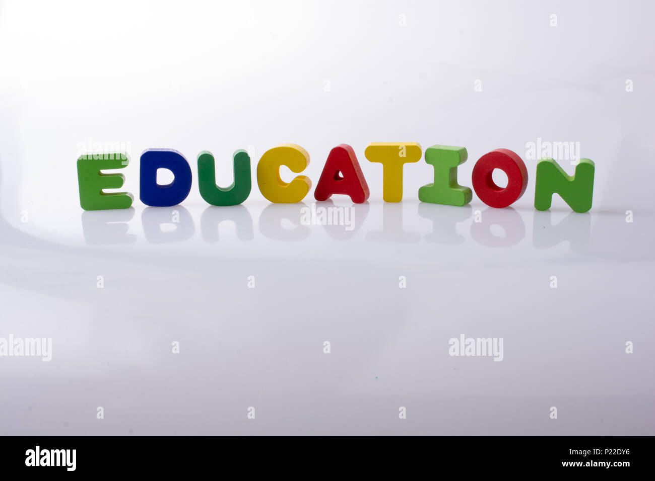 the word EDUCATION written with colorful letter blocks Stock Photo - Alamy