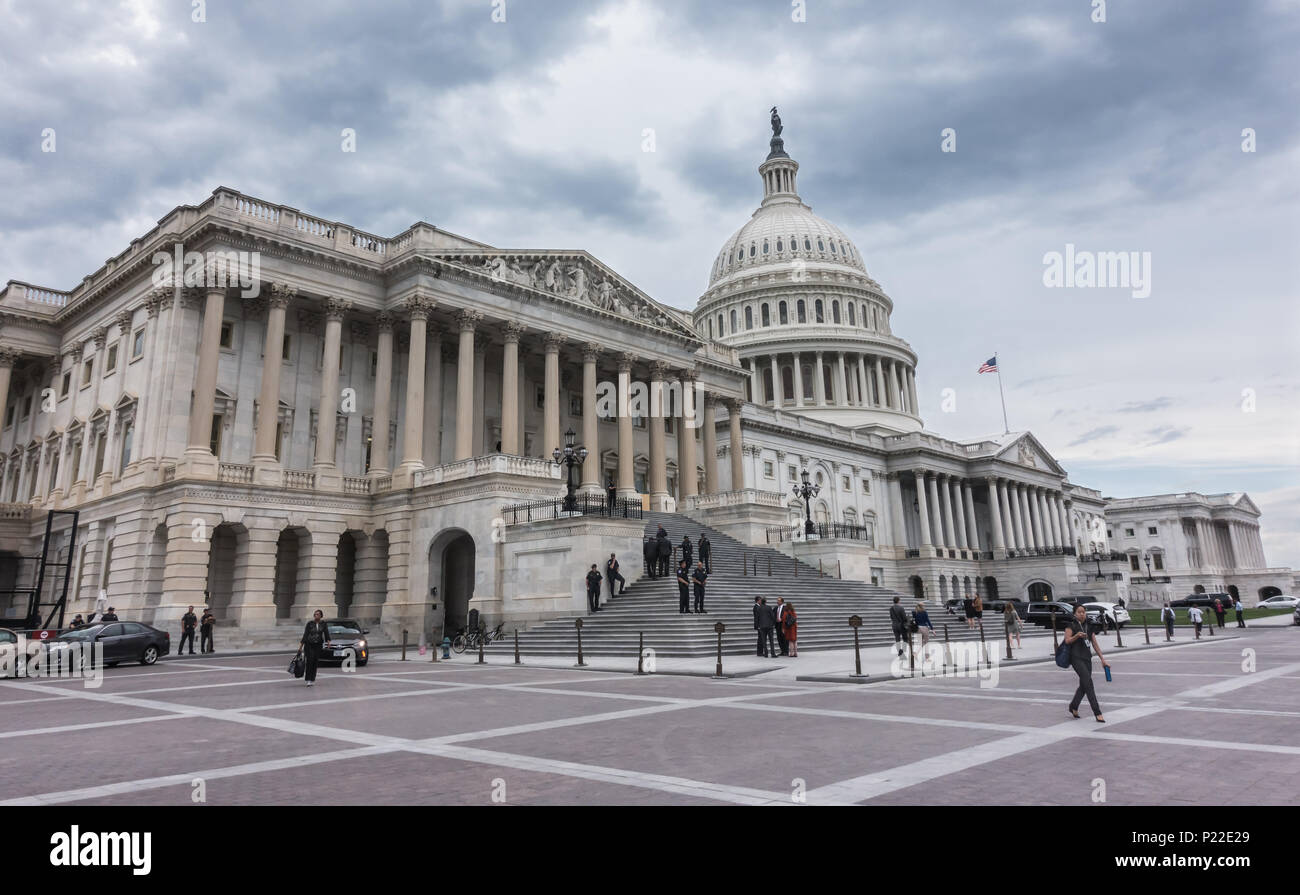 Activity outside US Capitol Building, late day, east front, Washington ...