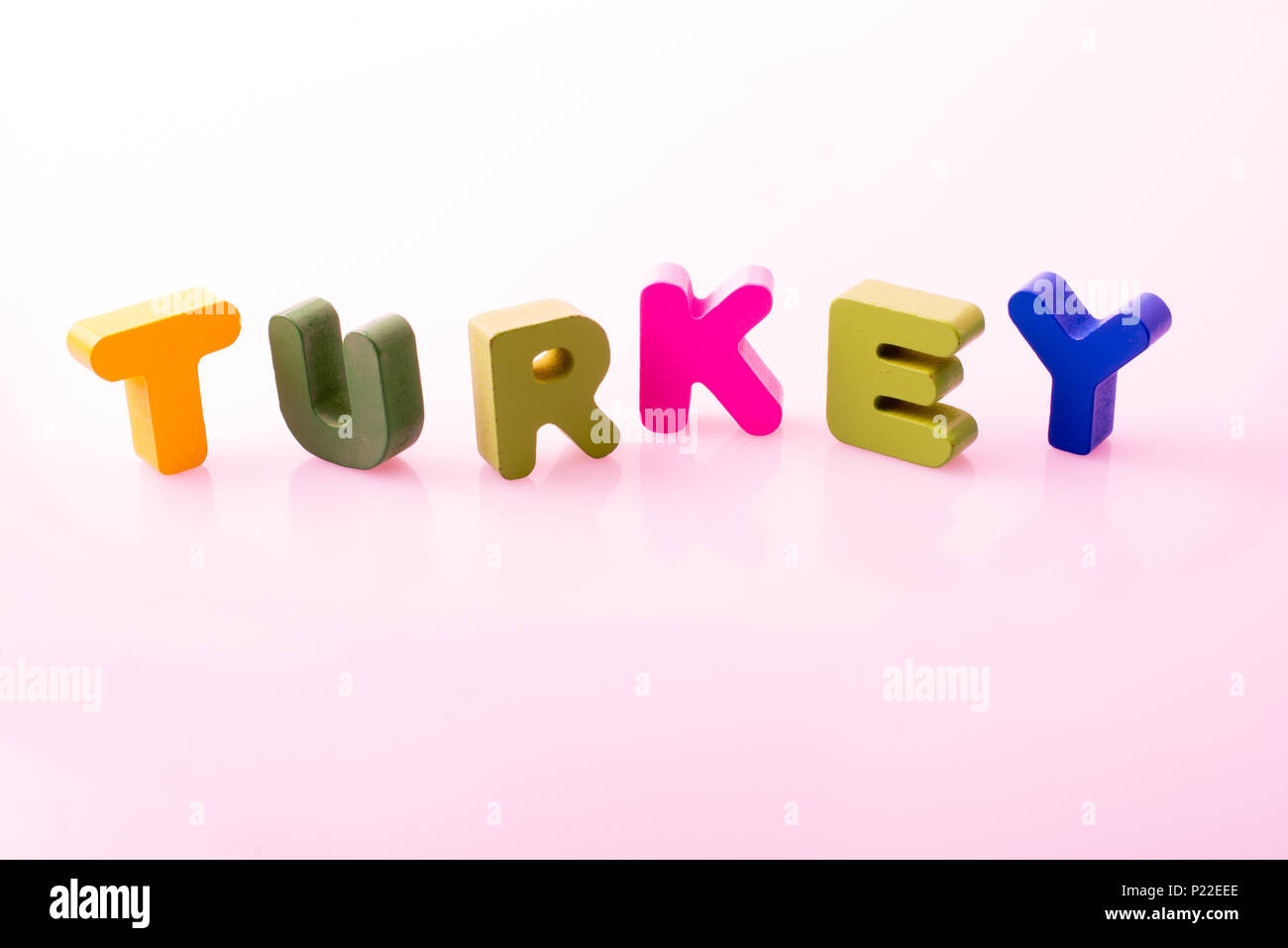 the word TURKEY written with colorful letter blocks Stock Photo - Alamy