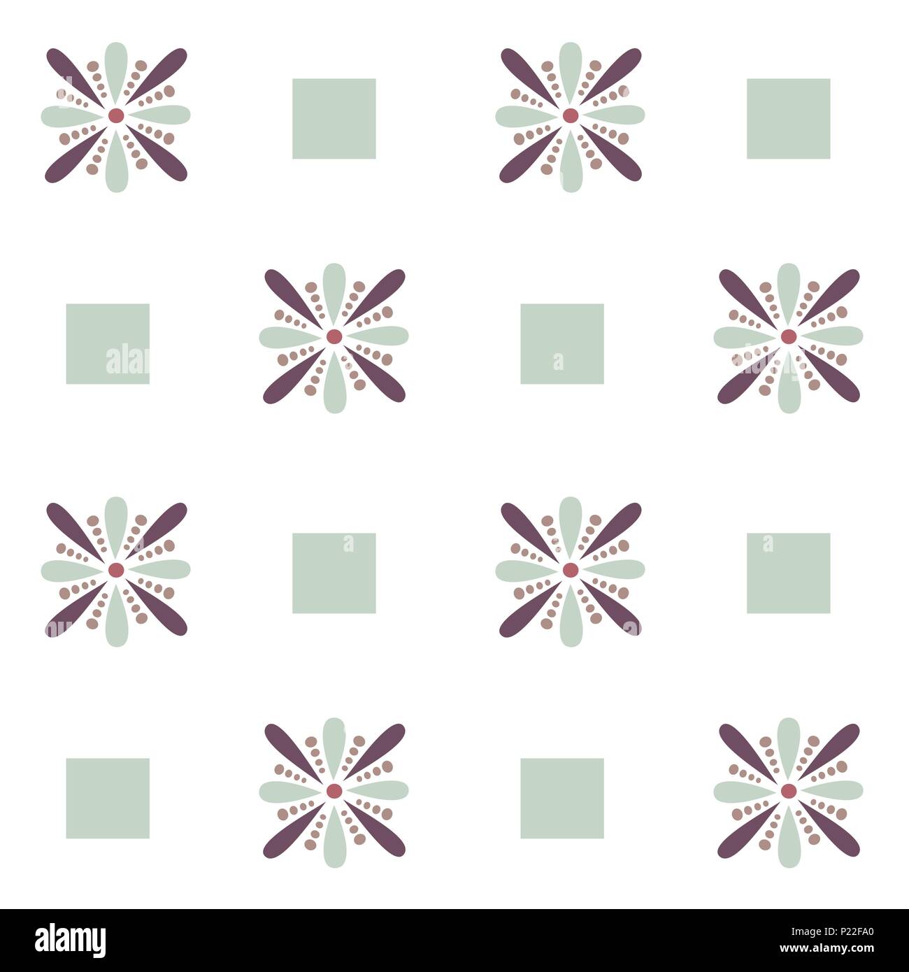 cute colorful abstract geometric flowers seamless vector pattern ...