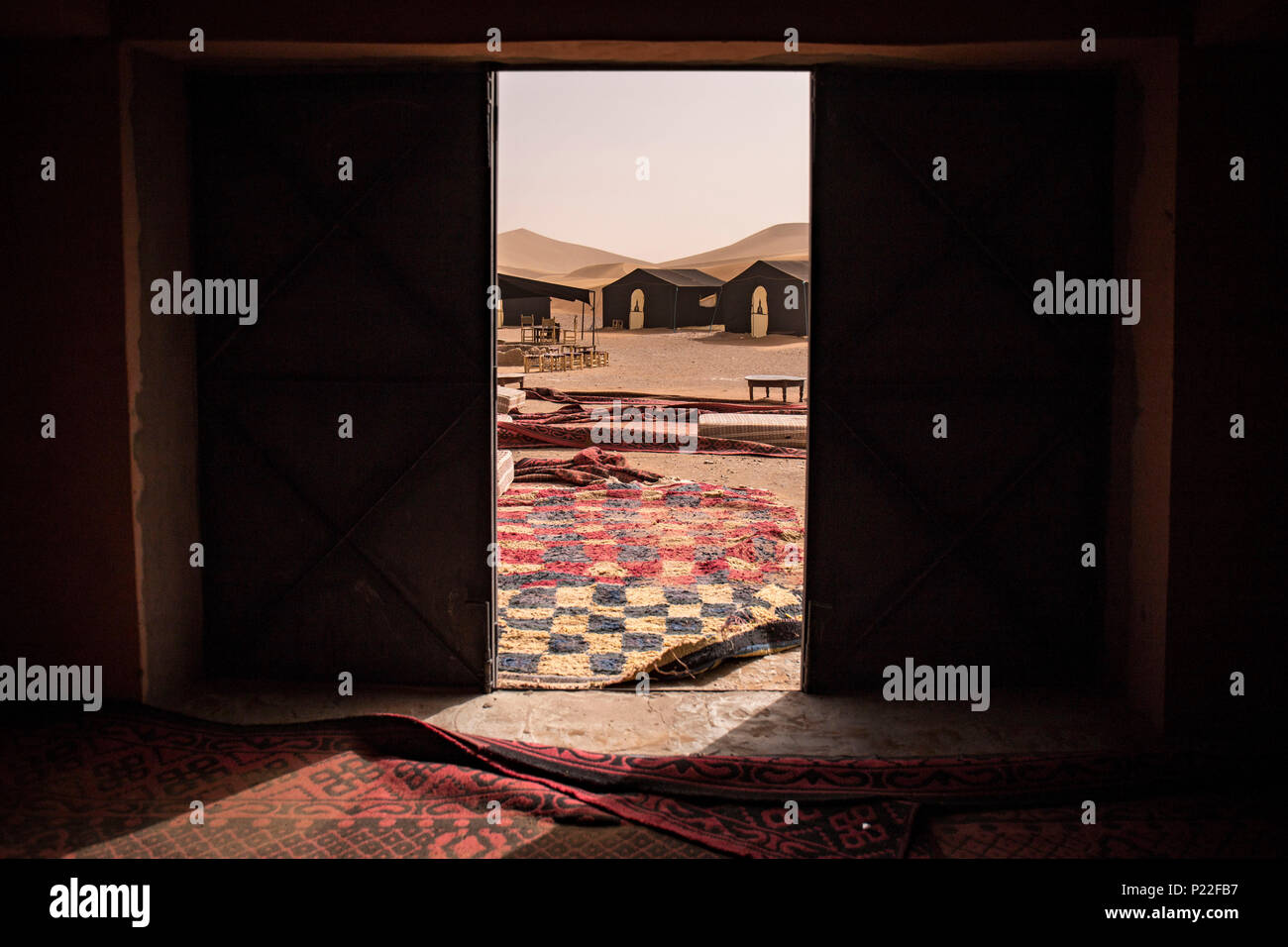 Camp in Erg Chegaga of 'Sahara Services' Stock Photo - Alamy