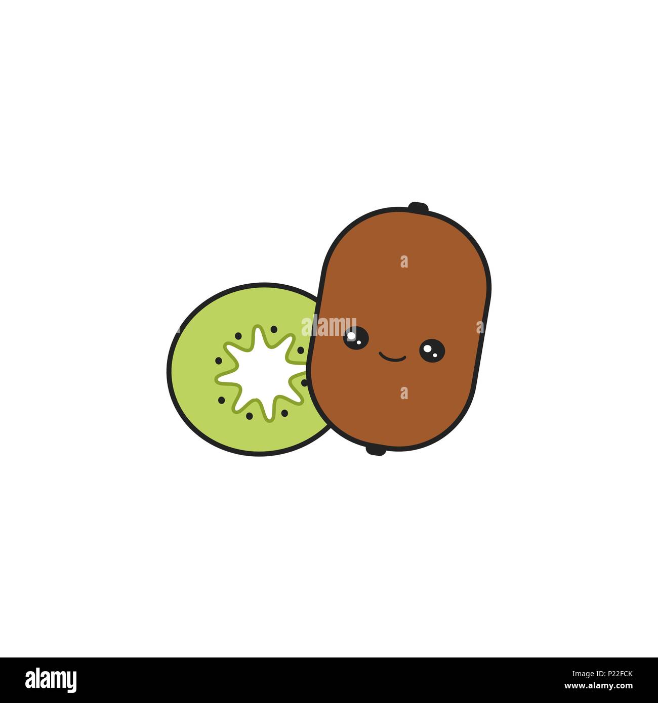 cute cartoon kiwi vector illustration isolated on white background ...