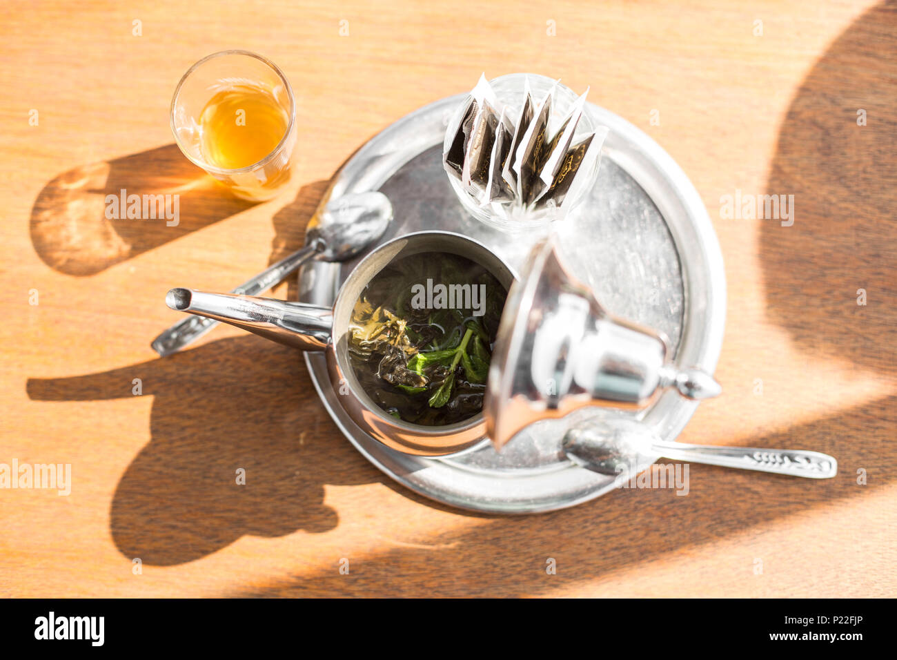 Morocco, Marrakech, tea break Stock Photo - Alamy