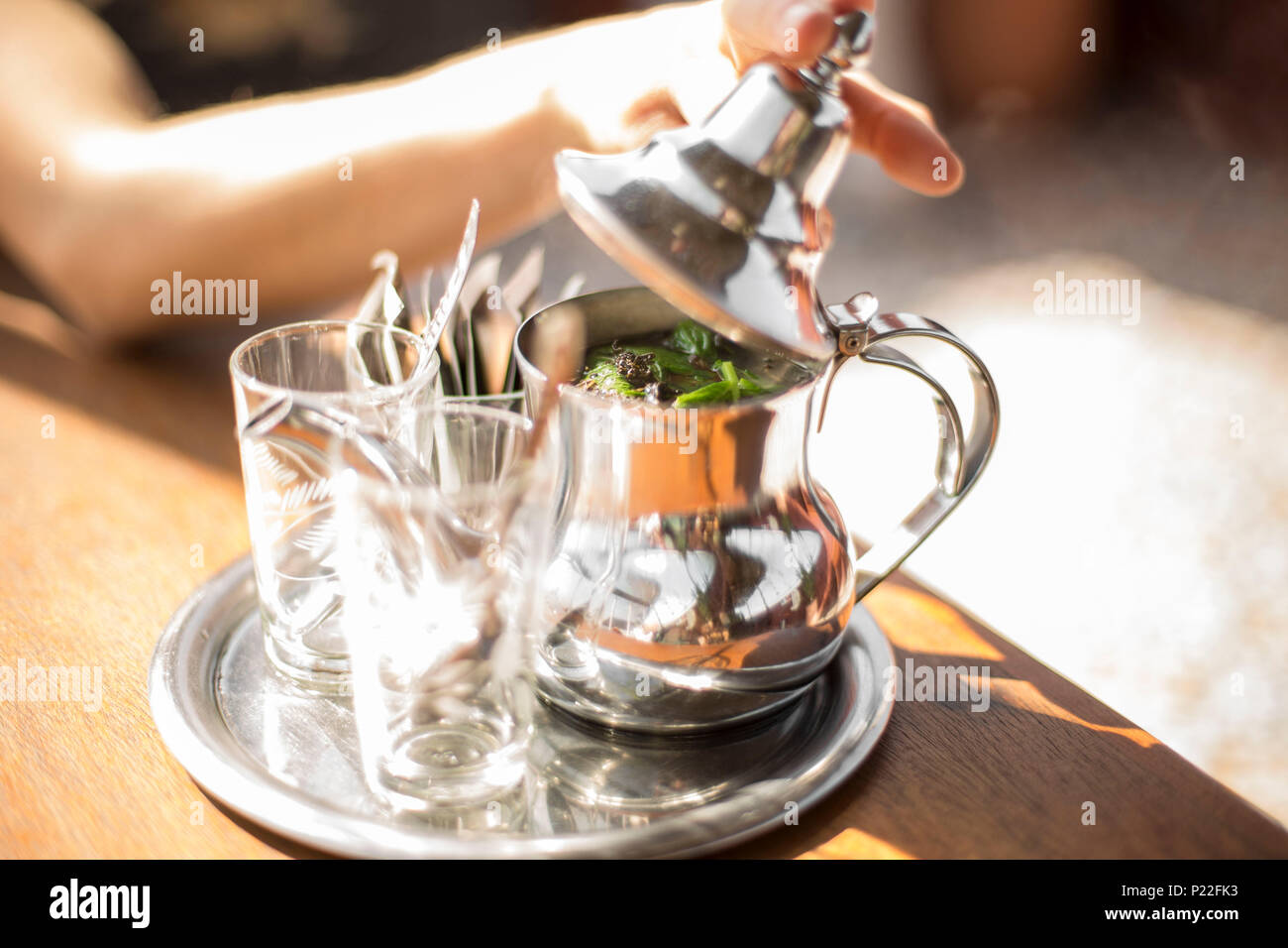 Morocco, Marrakech, tea break Stock Photo - Alamy