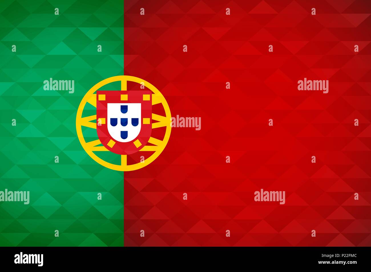 Portugal flag for special country event with geometric triangle ...